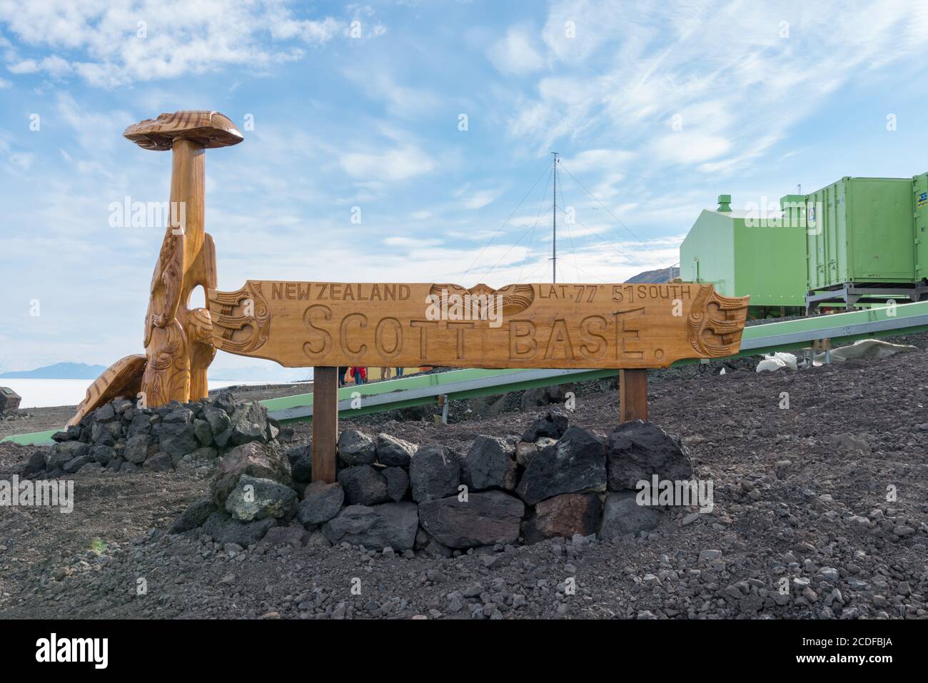 NONE, NEW ZEALAND - Feb 07, 2019: Scott Base located on Ross Island ...