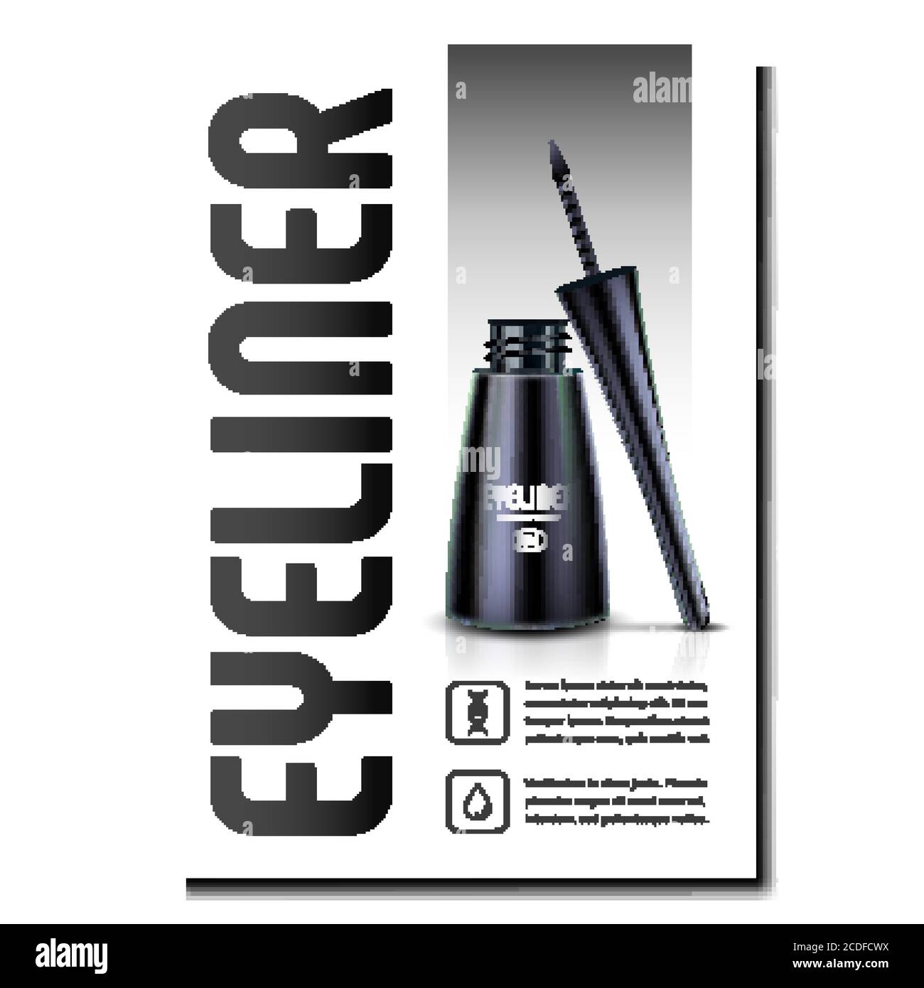 Eyeliner Beauty Accessory Promo Poster Vector Stock Vector Image & Art ...