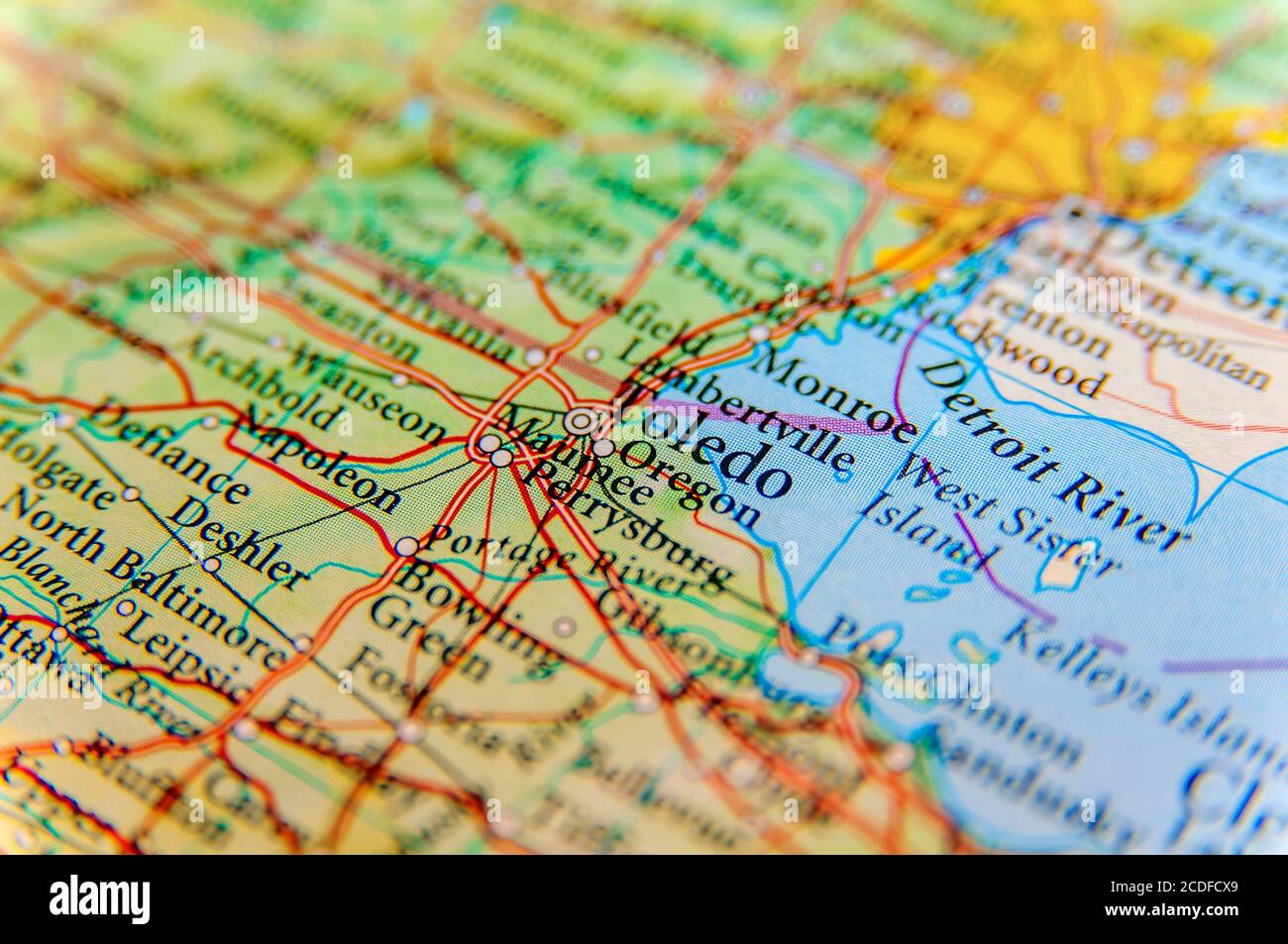 Geographic map of US Toledo city Stock Photo - Alamy