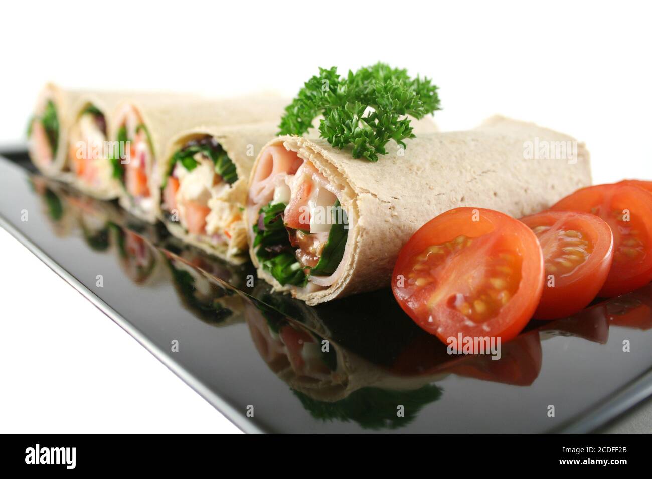 Platter Of Mixed Wraps Stock Photo - Alamy