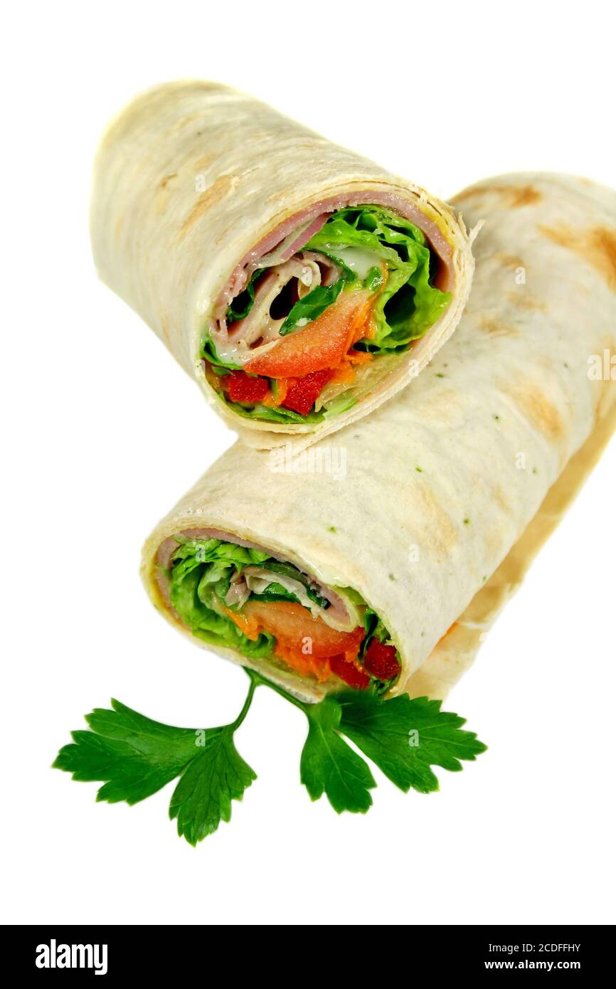 Ham And Salad Wrap Stock Photo - Alamy