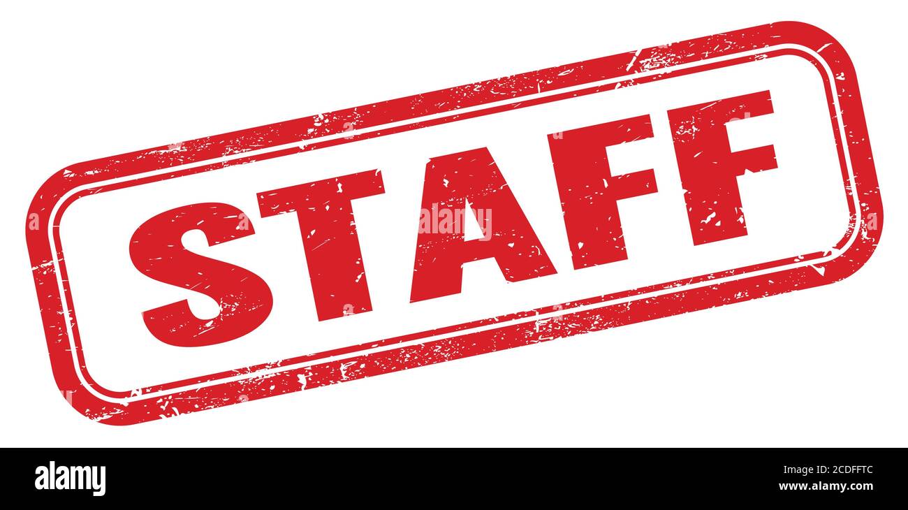 STAFF red grungy rectangle stamp sign Stock Photo - Alamy
