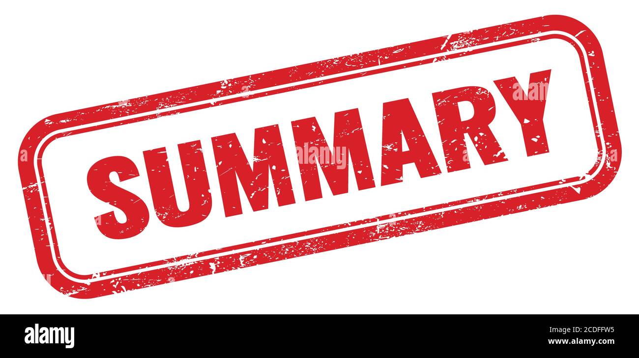 SUMMARY red grungy rectangle stamp sign Stock Photo - Alamy