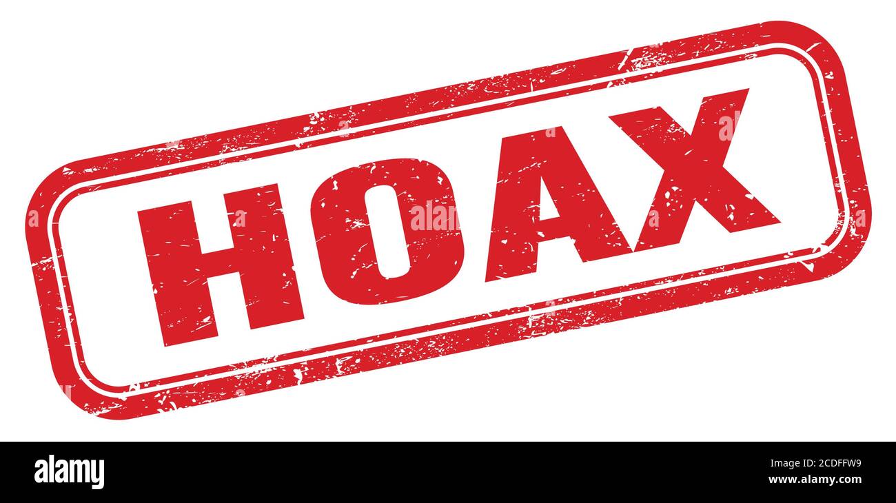 HOAX red grungy rectangle stamp sign Stock Photo - Alamy