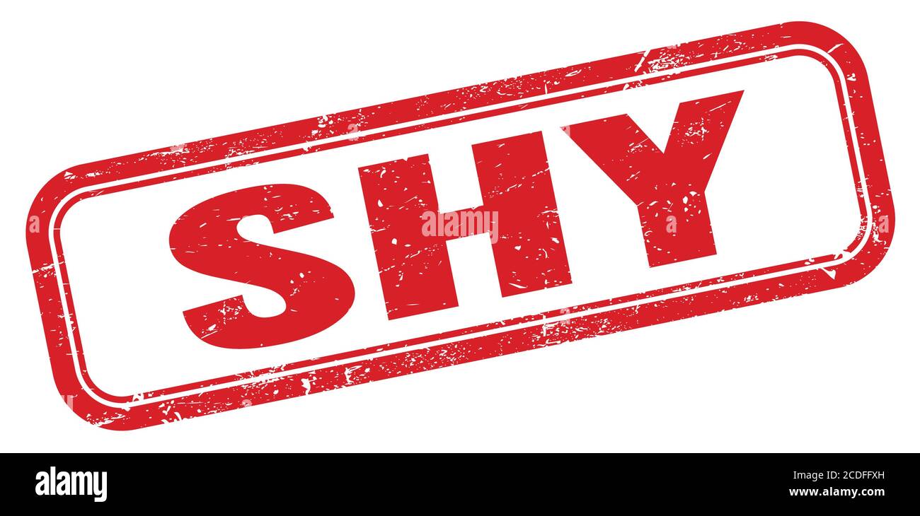 SHY red grungy rectangle stamp sign Stock Photo - Alamy