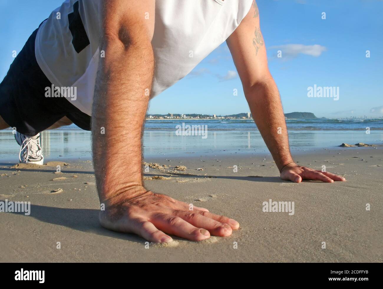 Pushups On The Beach Stock Photo - Alamy