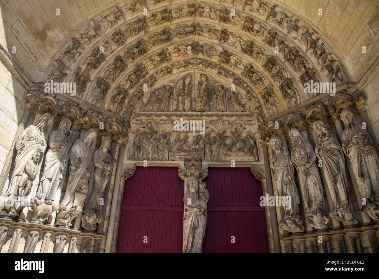 timpanum of cathedral of Laon in France Stock Photo - Alamy