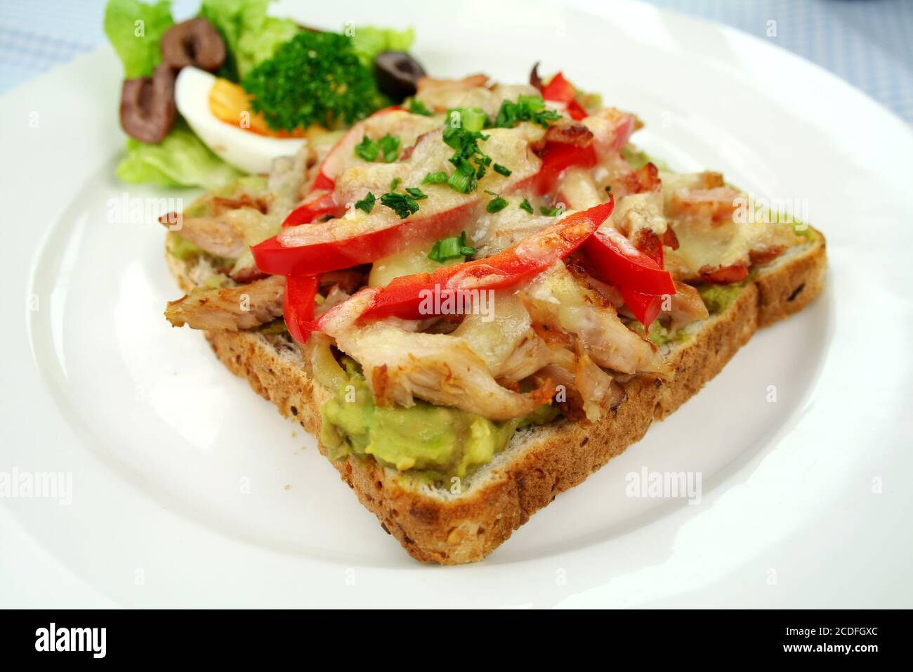 Grilled Open Chicken Sandwich Stock Photo - Alamy
