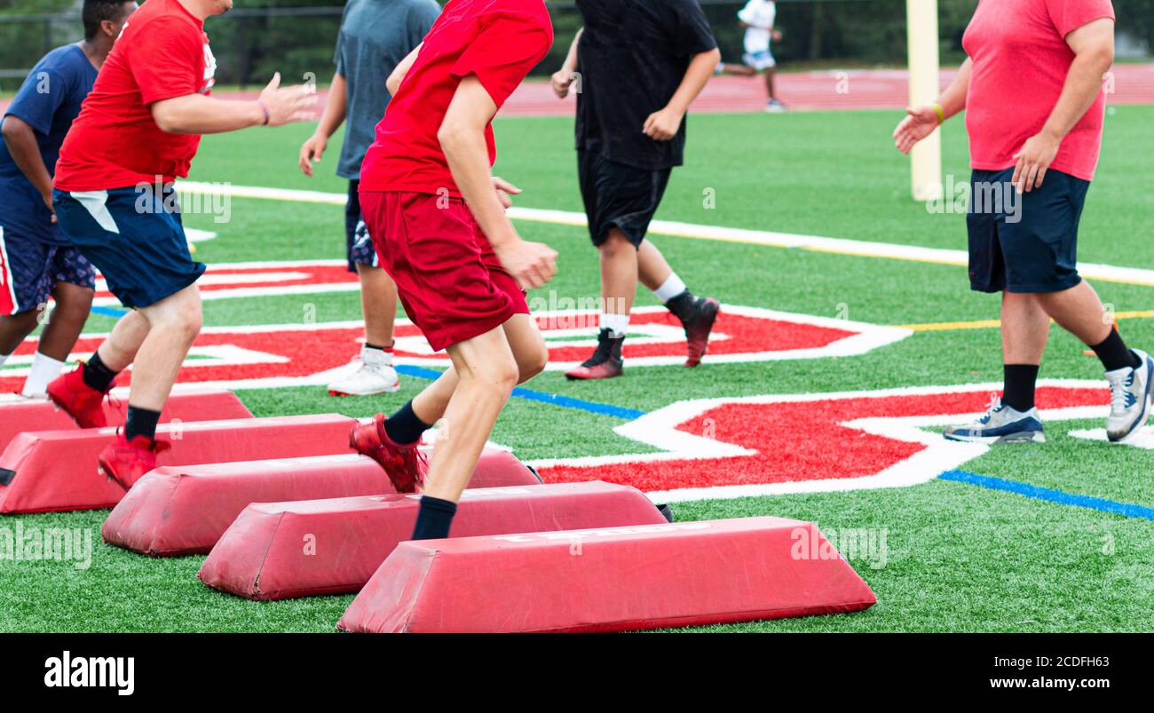 High School Football Player Training