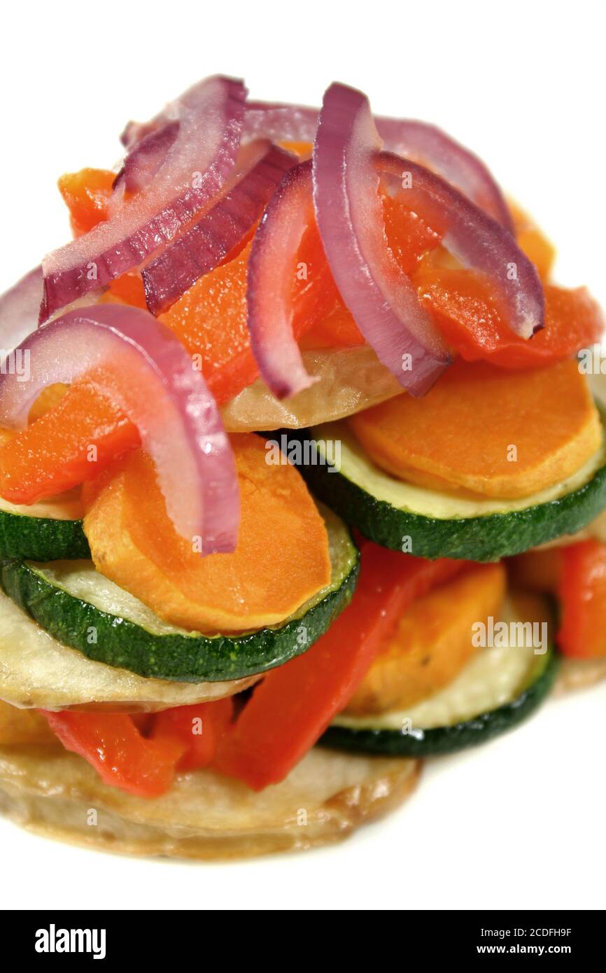 Roasted Vegetable Stack 2 Stock Photo - Alamy