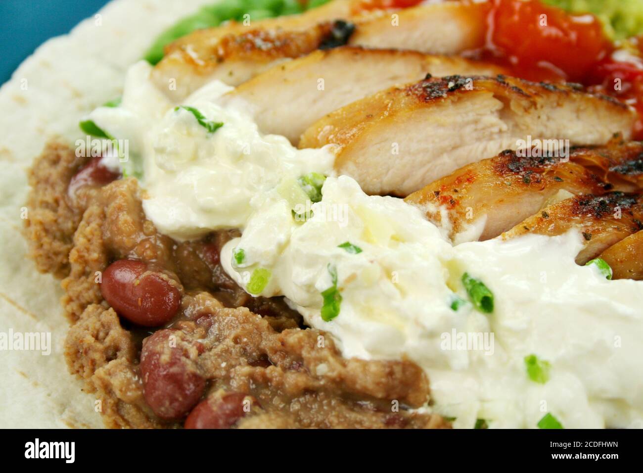 Open Chicken Tortilla Stock Photo - Alamy