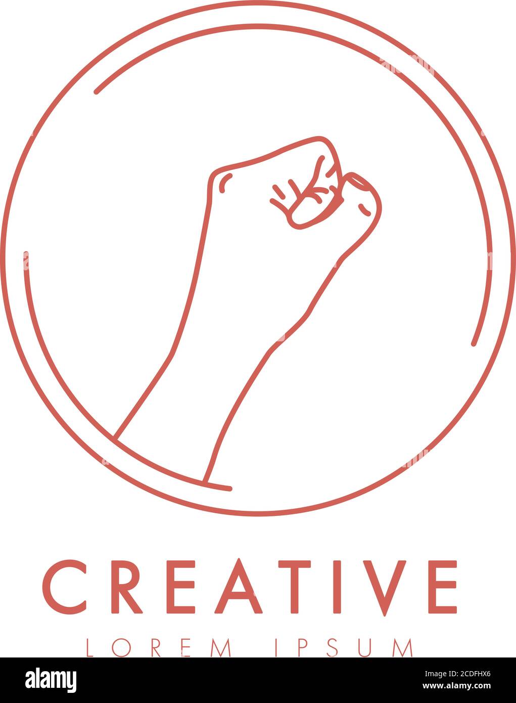 Fist logo. Female hand logo in minimal linear style. Vector design ...