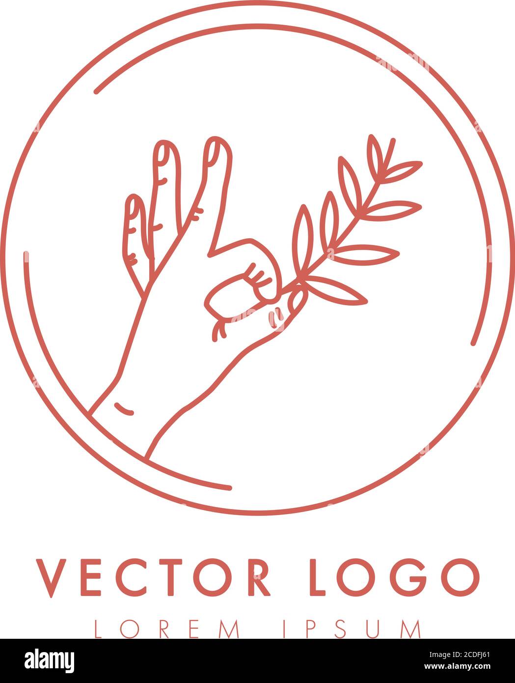 Vector hand plant logo brand on white background Stock Vector Image ...