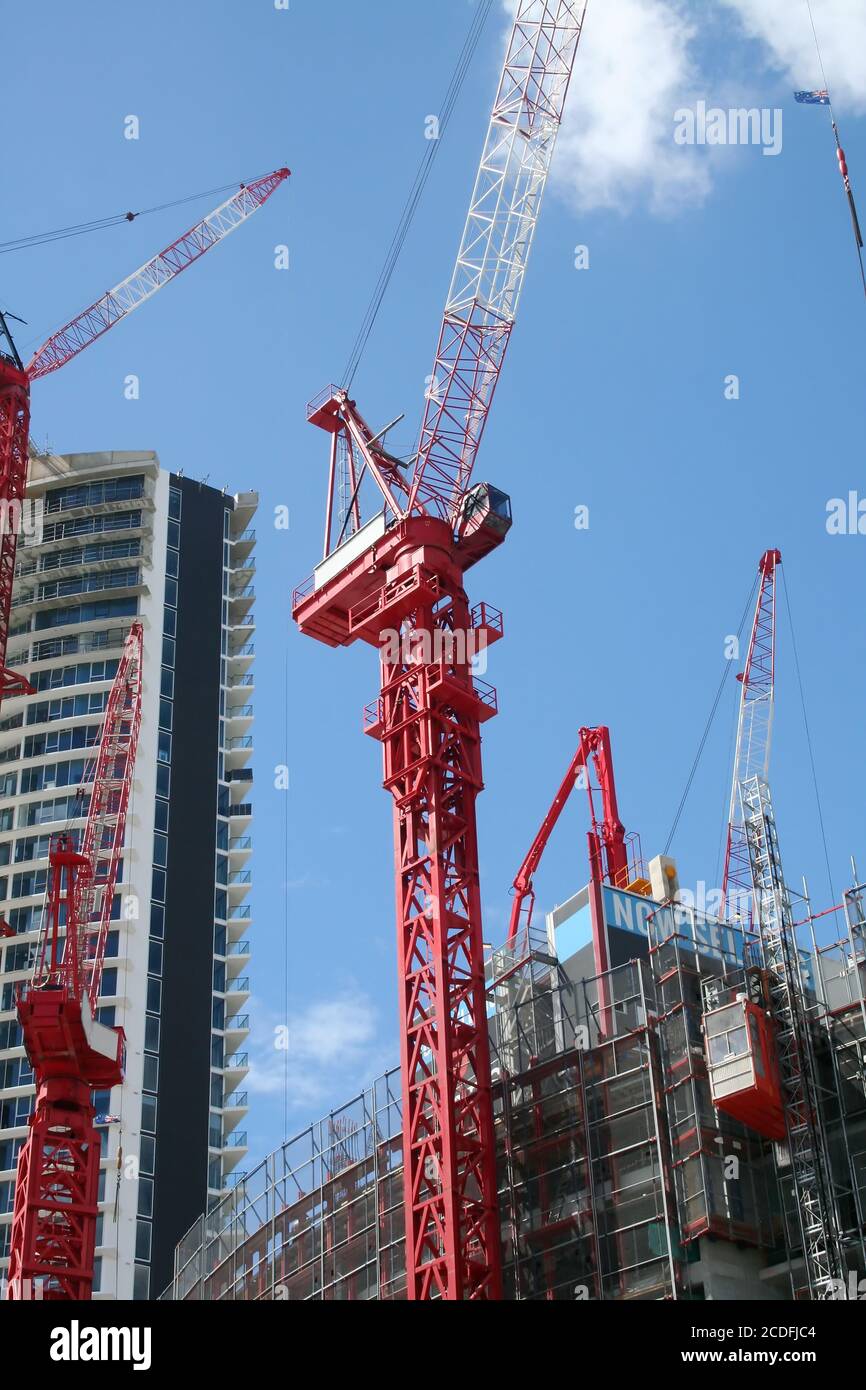 Cranes On A Construction Site Stock Photo - Alamy
