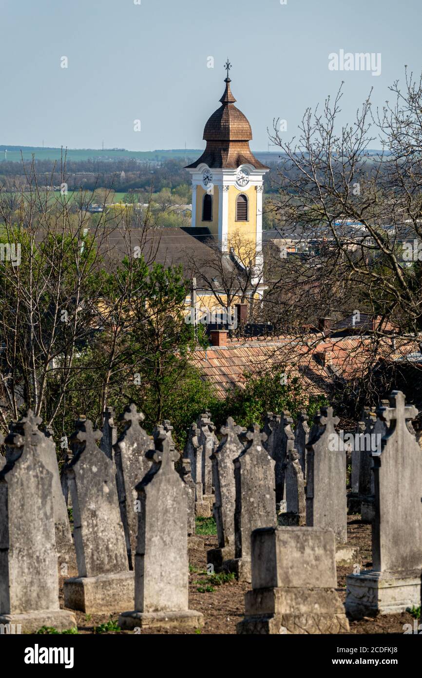 Tombstone and graves in an ancient graveyard Stock Photo - Alamy