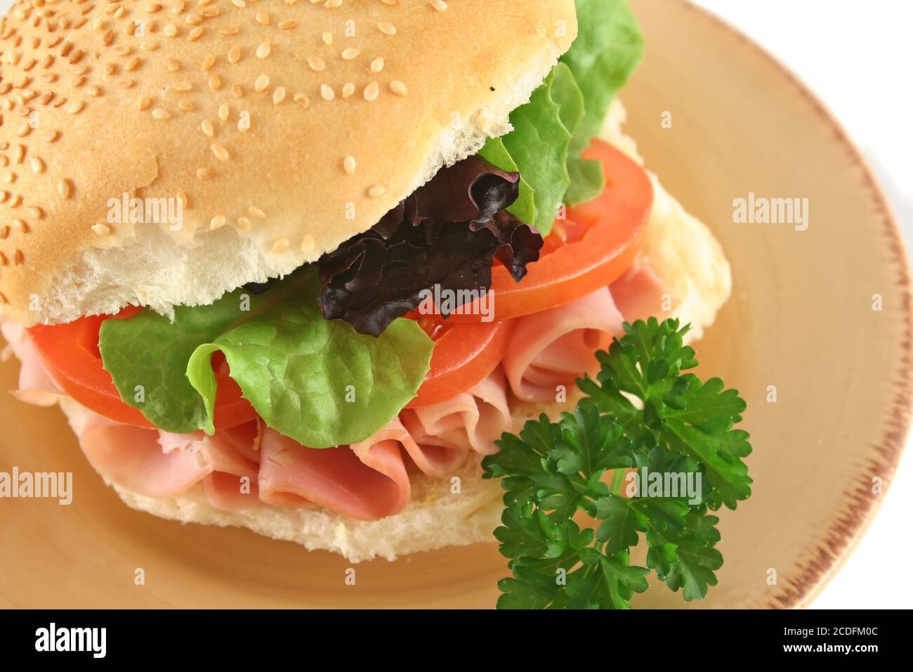 Ham And Salad Roll Stock Photo - Alamy