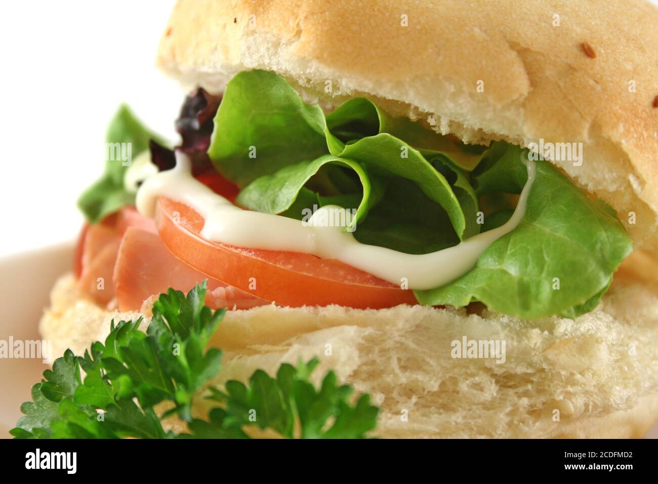 Ham And Salad Roll 10 Stock Photo - Alamy
