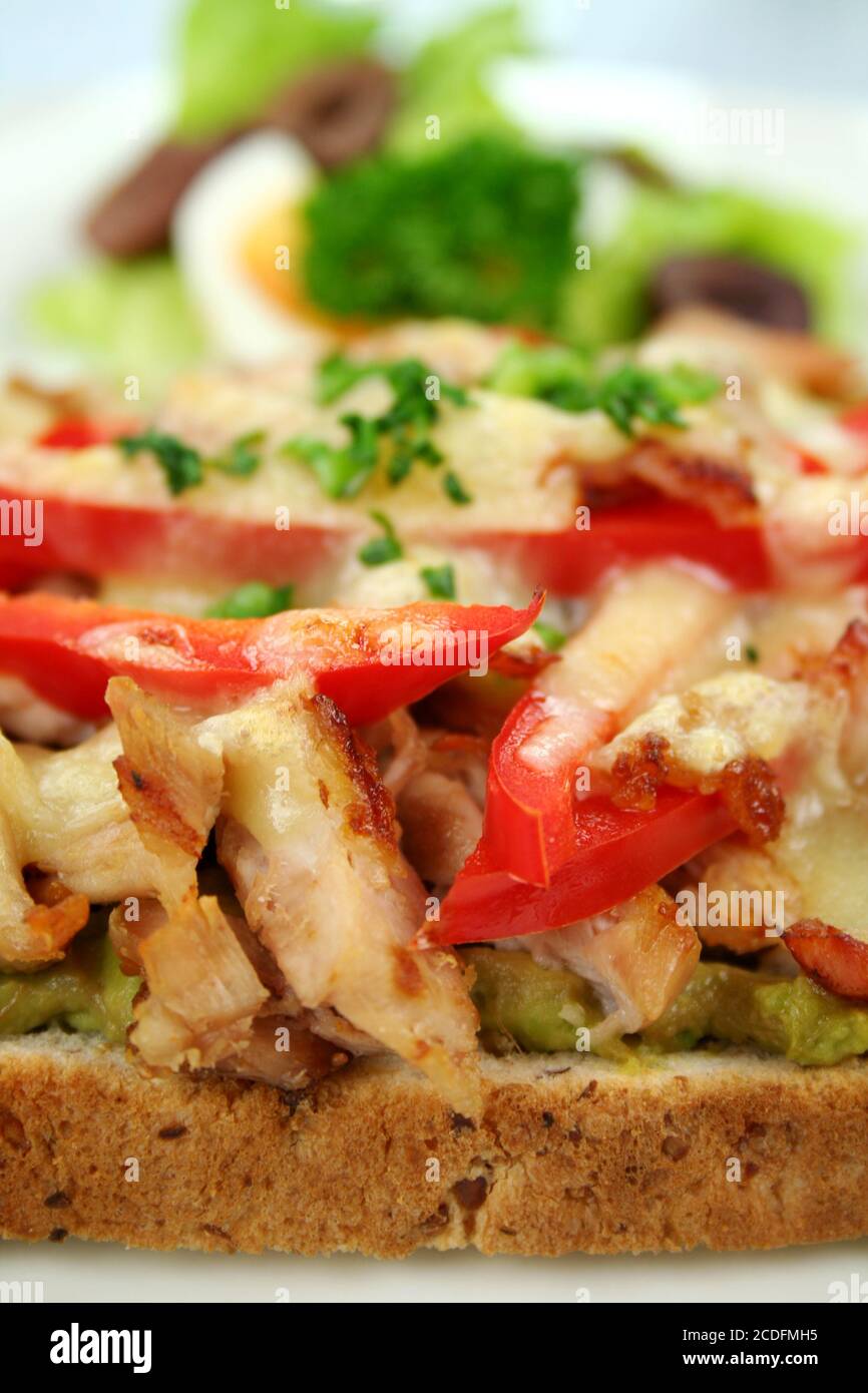 Chicken Open Grill Sandwich Stock Photo - Alamy
