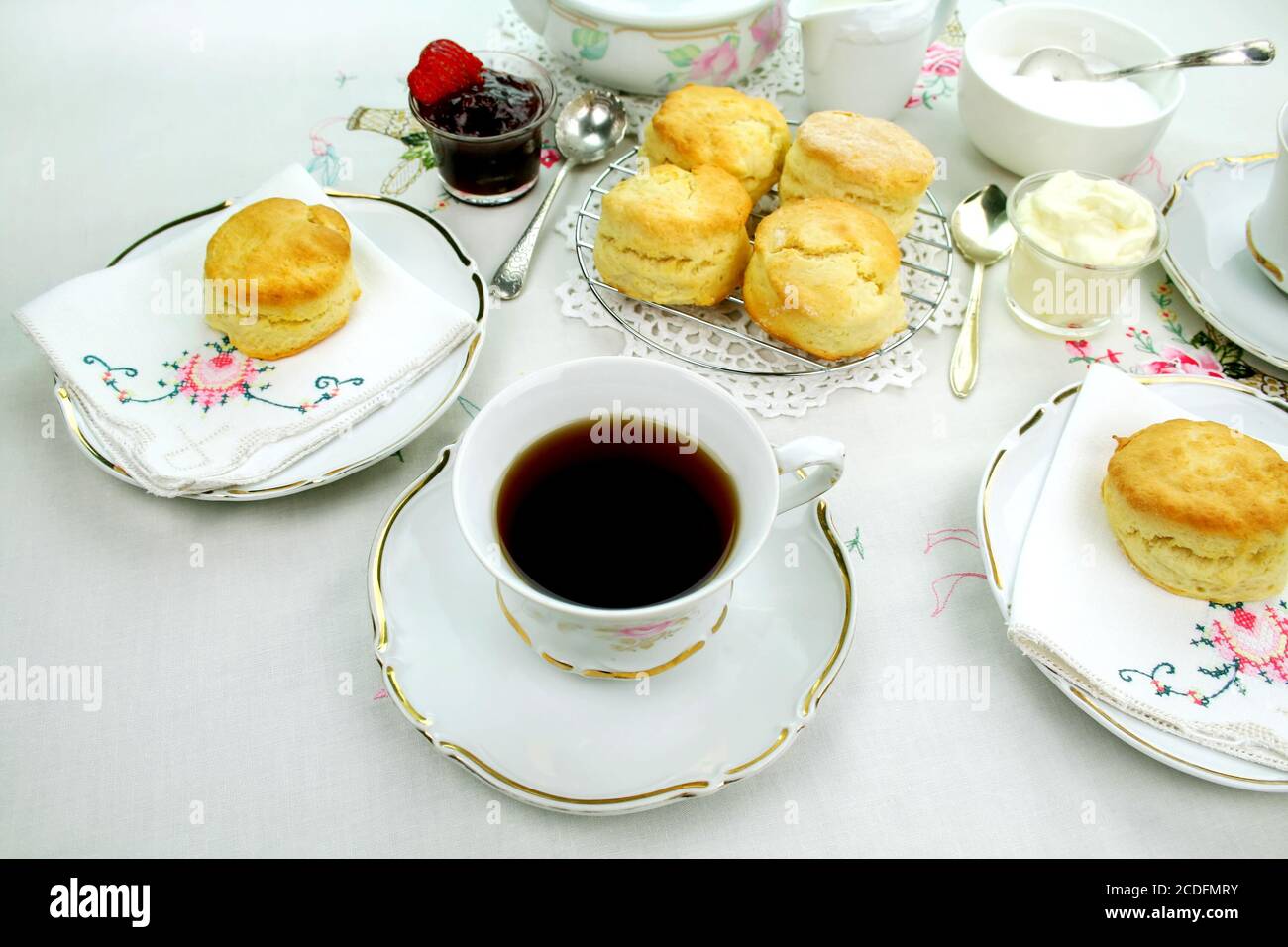 Devonshire Tea And Scones Stock Photo - Alamy