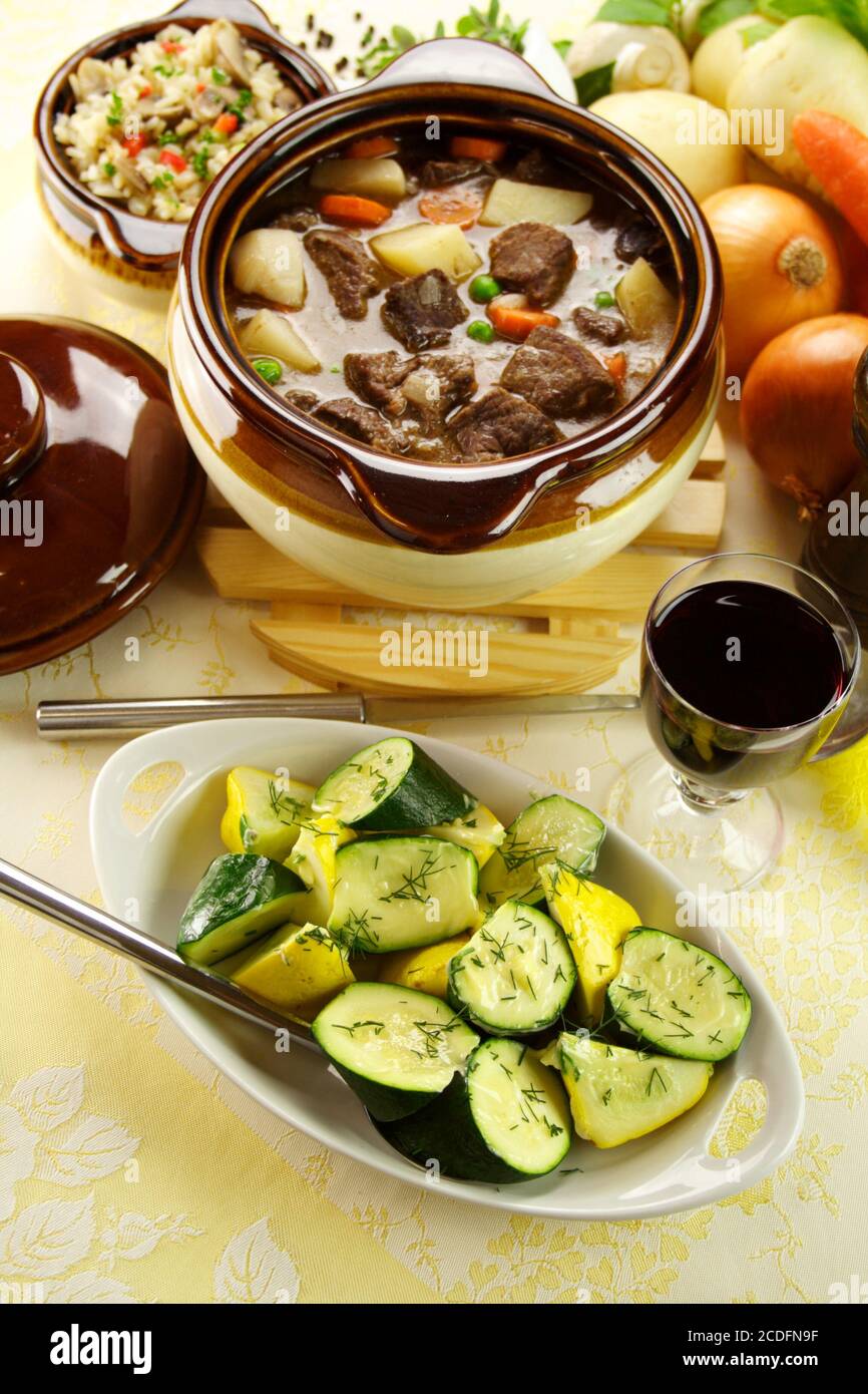 Beef Stew With Zucchini Stock Photo - Alamy