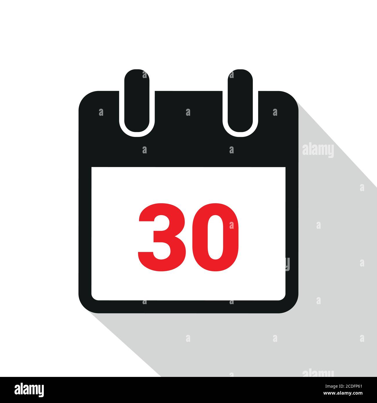 simple calendar icon 30 on white background vector illustration EPS10 ...