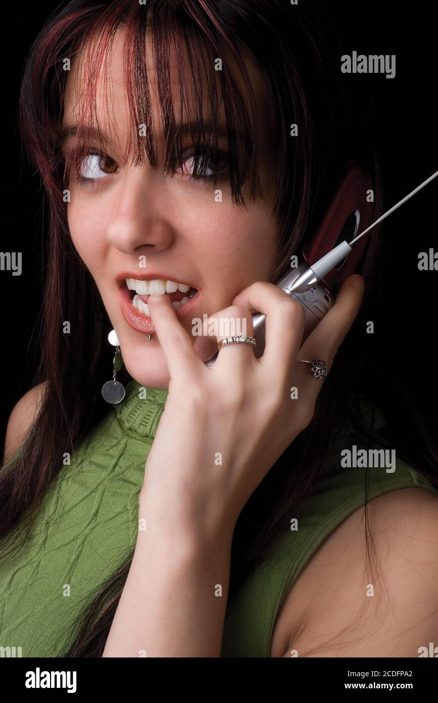 Fashion model - Talking on cell Stock Photo - Alamy