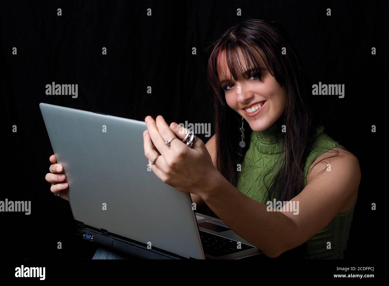Fashion model - Working on laptop Stock Photo - Alamy