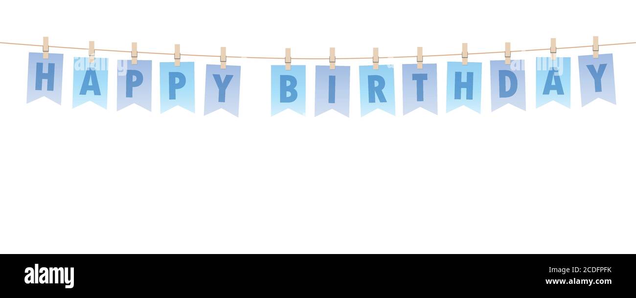 bright happy birthday party flags banner vector illustration EPS10 ...