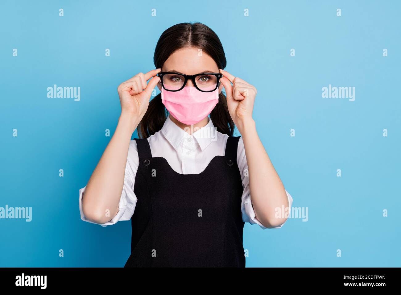 Close-up portrait of her she nice attractive content smart clever ...