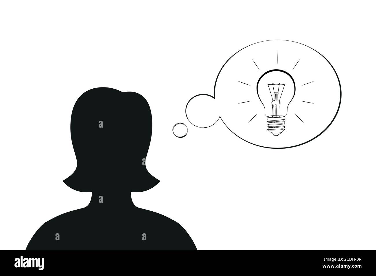 woman think about idea silhouette vector illustration EPS10 Stock ...
