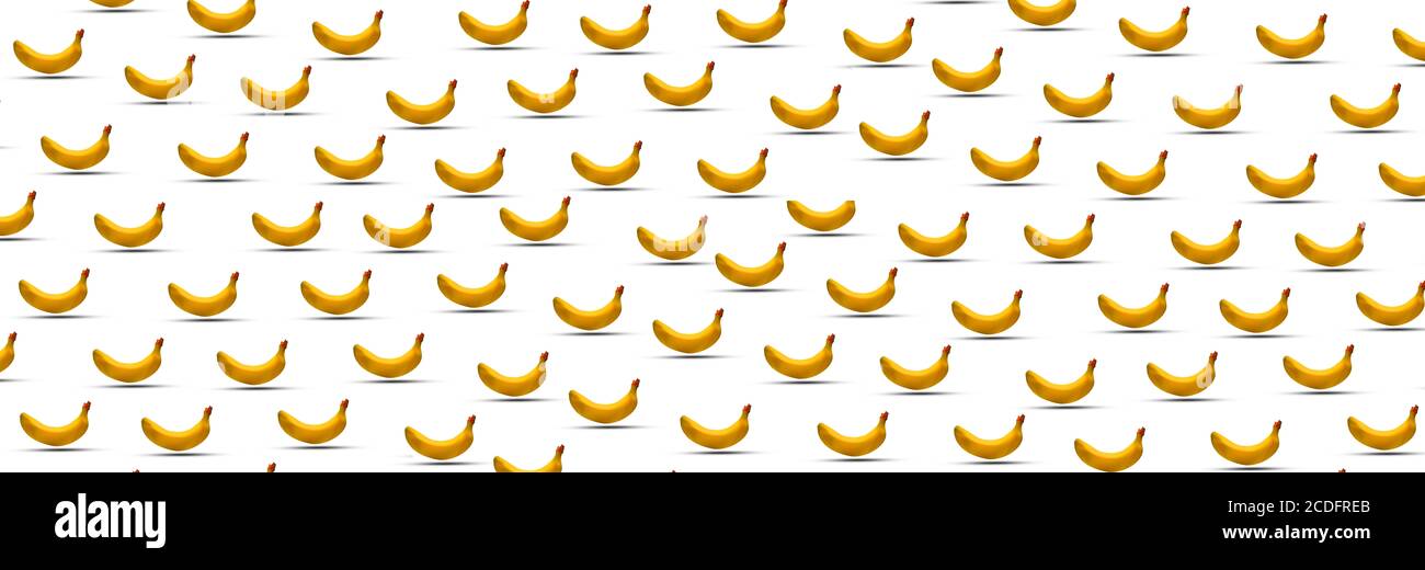 organized 3D bananas texture on white background Stock Photo - Alamy