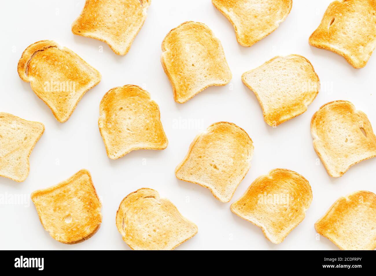 Pattern of toast bread slices. Layout of food, overhead view Stock ...