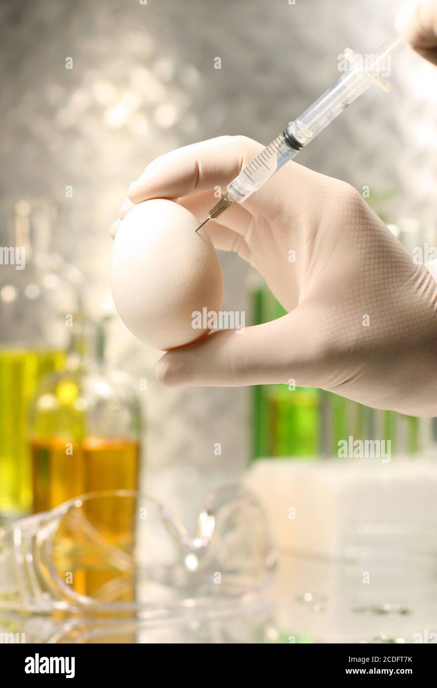 Close-up of syringe injecting egg Stock Photo - Alamy