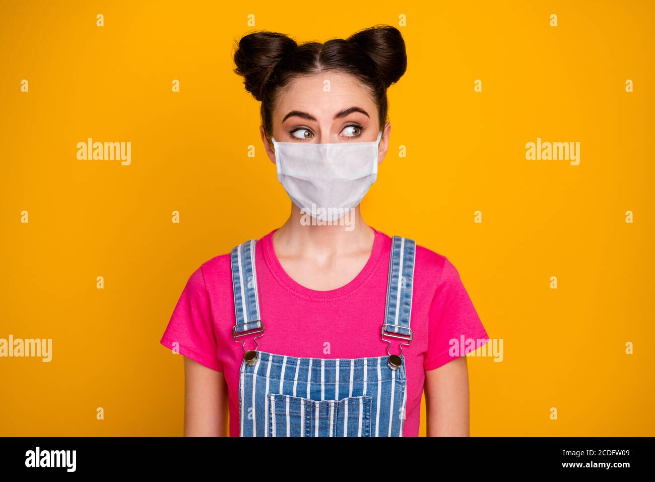 Close-up portrait of her she nice attractive pretty curious brown ...