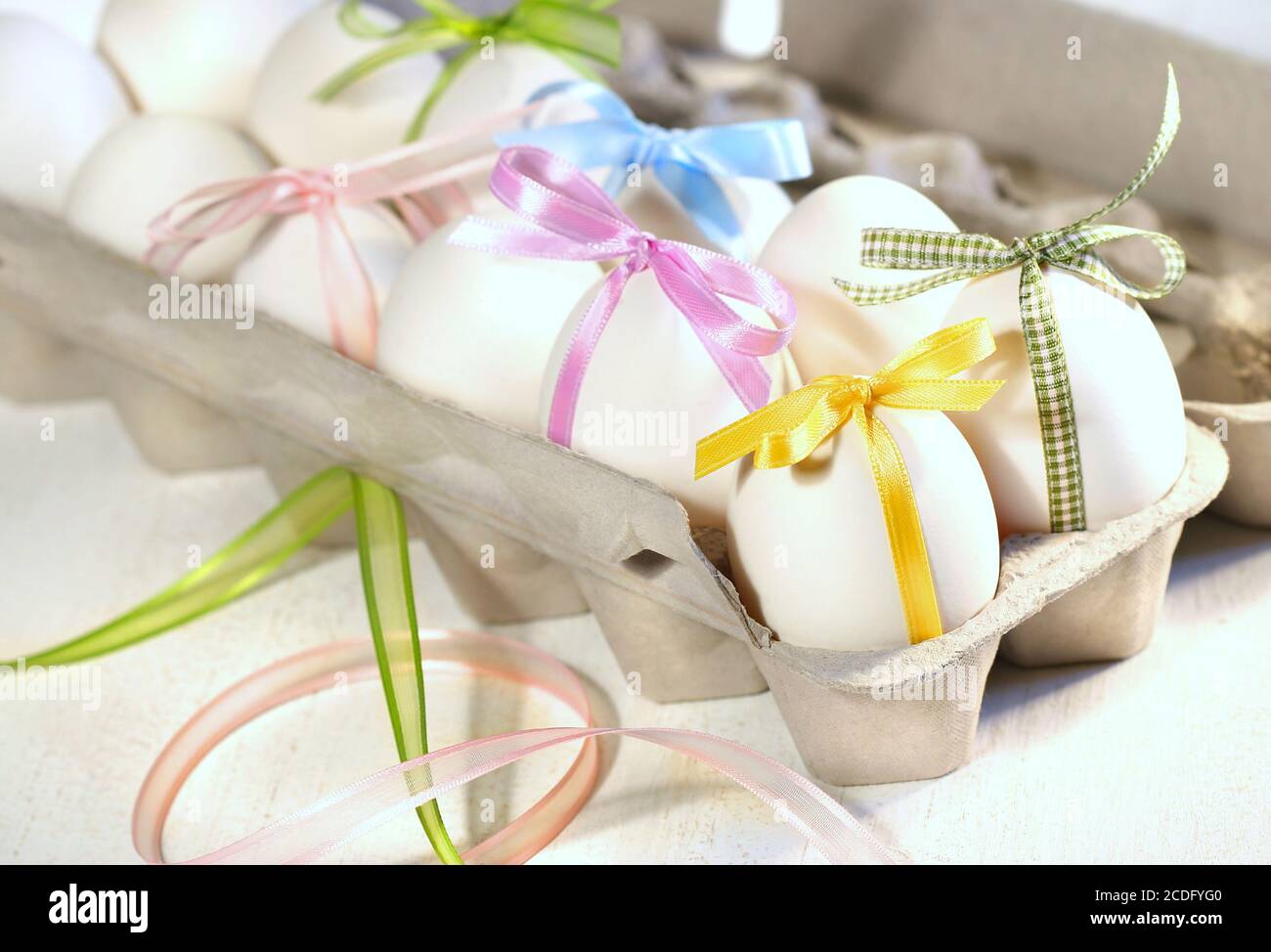 Decorated easter eggs ribbons hi-res stock photography and images - Alamy