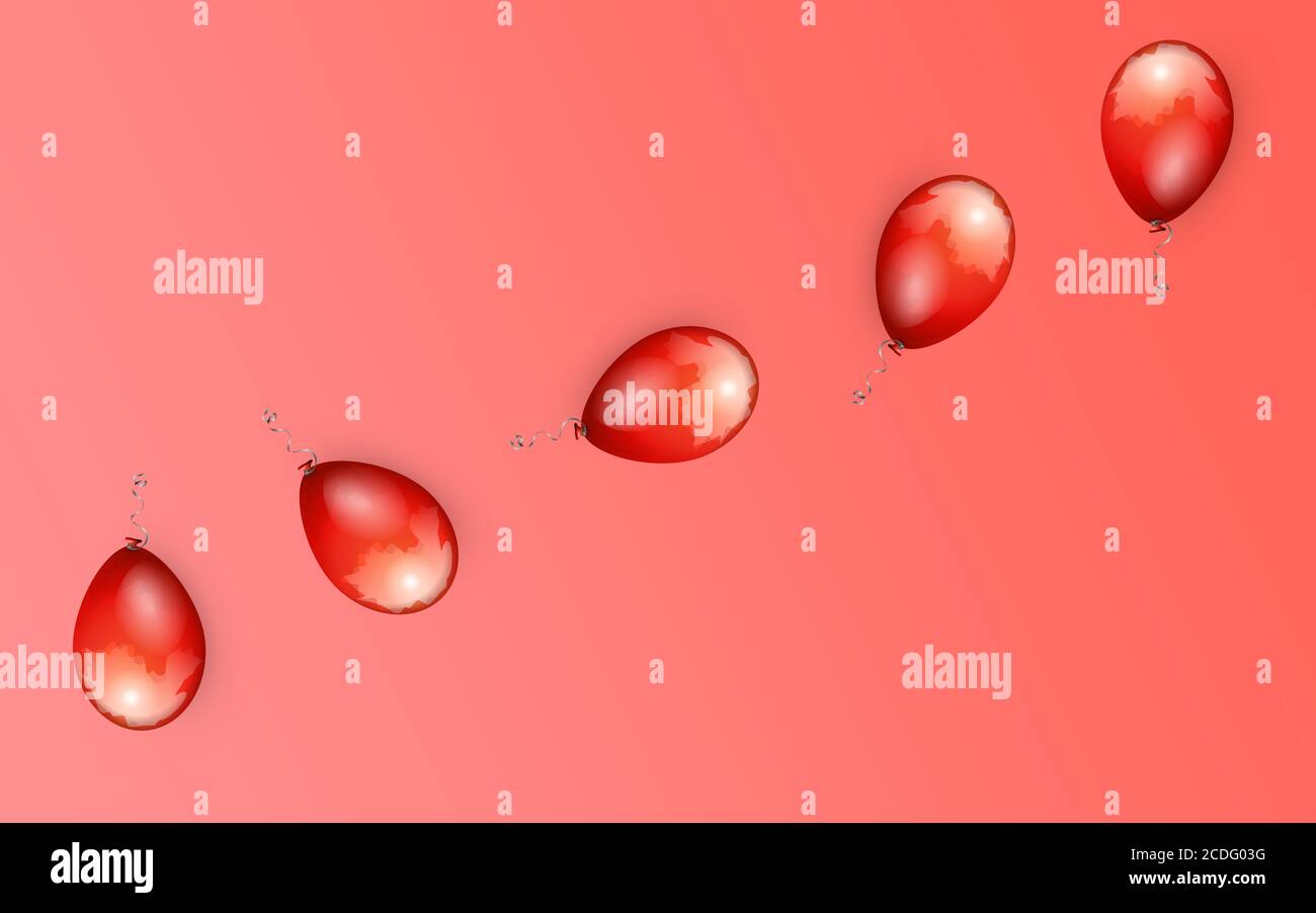 red bubbles on red background :growth concept - balloon flying to ...