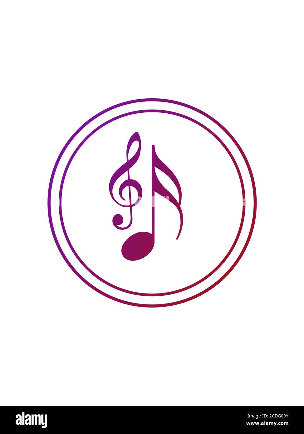 Isolated music icon. Musical notes inside a circle. White background ...