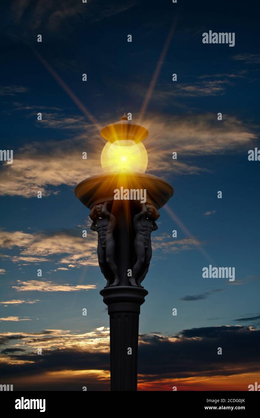 street light and sunset Stock Photo - Alamy