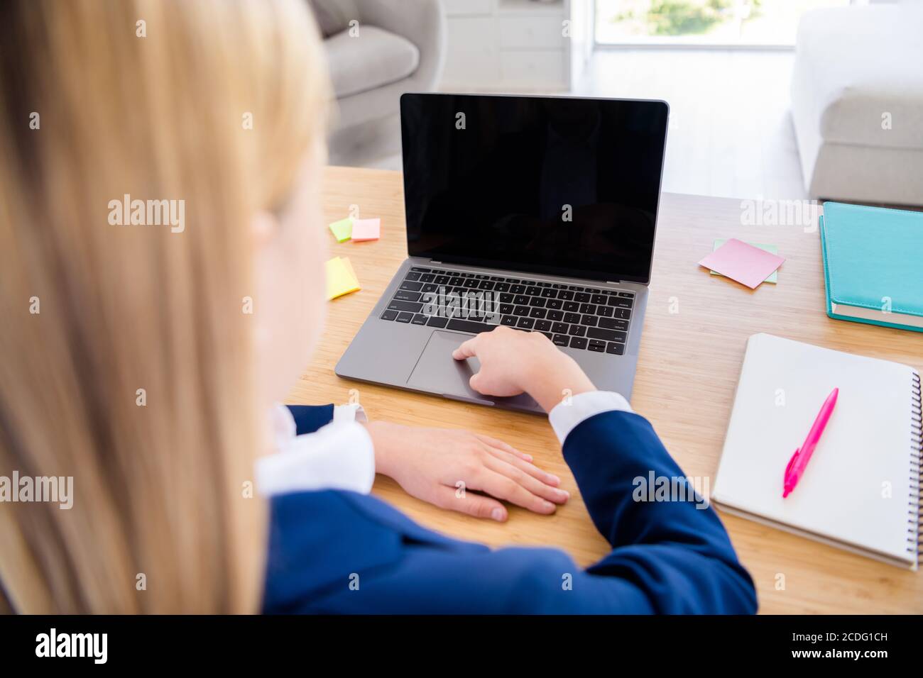Child computer back view school hi-res stock photography and images - Alamy