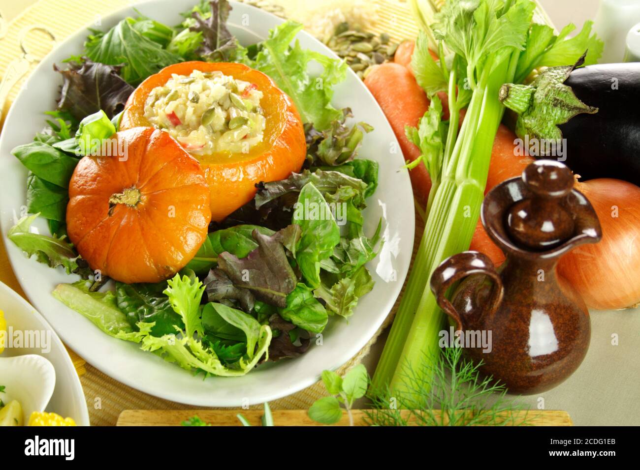 Stuffed Golden Nugget Pumpkin Stock Photo - Alamy