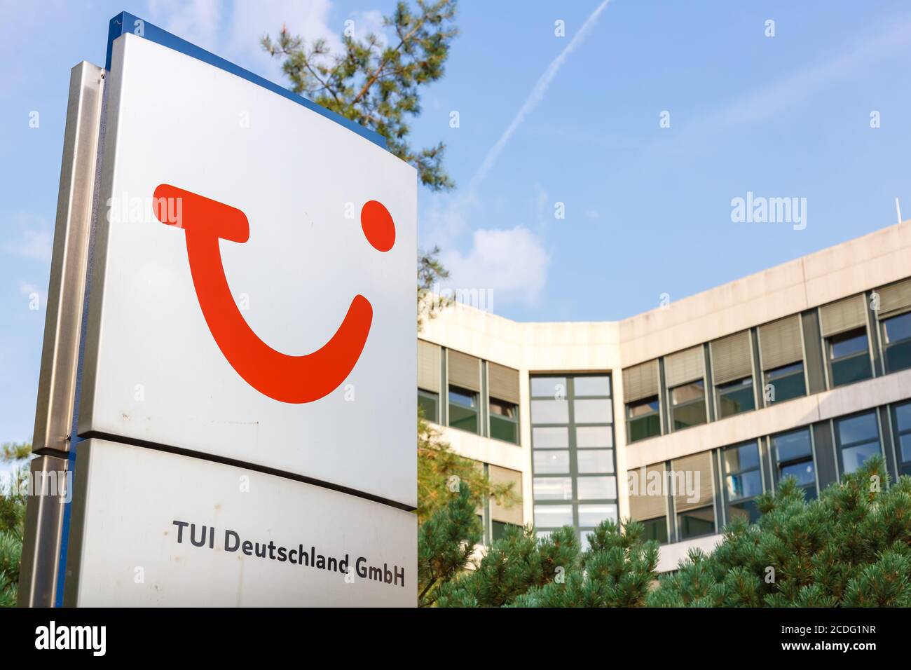 Hanover, Germany - August 9, 2020: TUI Deutschland GmbH logo sign ...