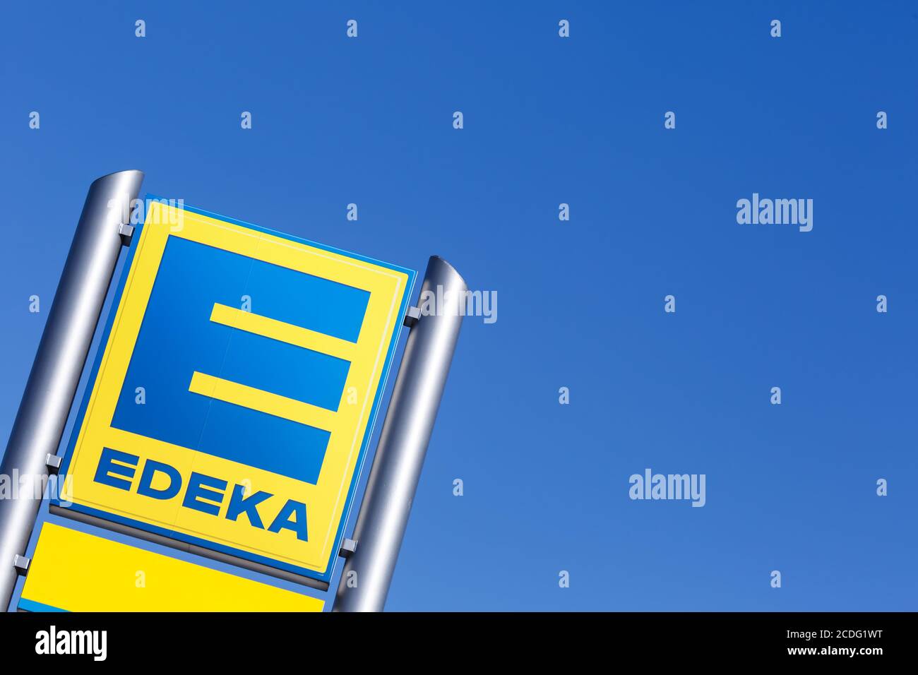 Stuttgart, Germany - May 17, 2020: Edeka logo sign supermarket food ...
