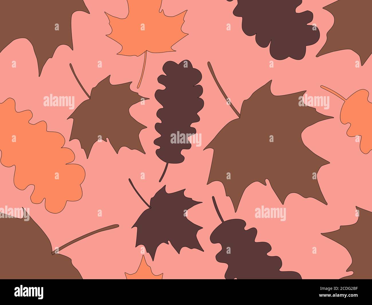 Autumn leaves seamless pattern. Falling leaves, leaf fall. Oak and ...