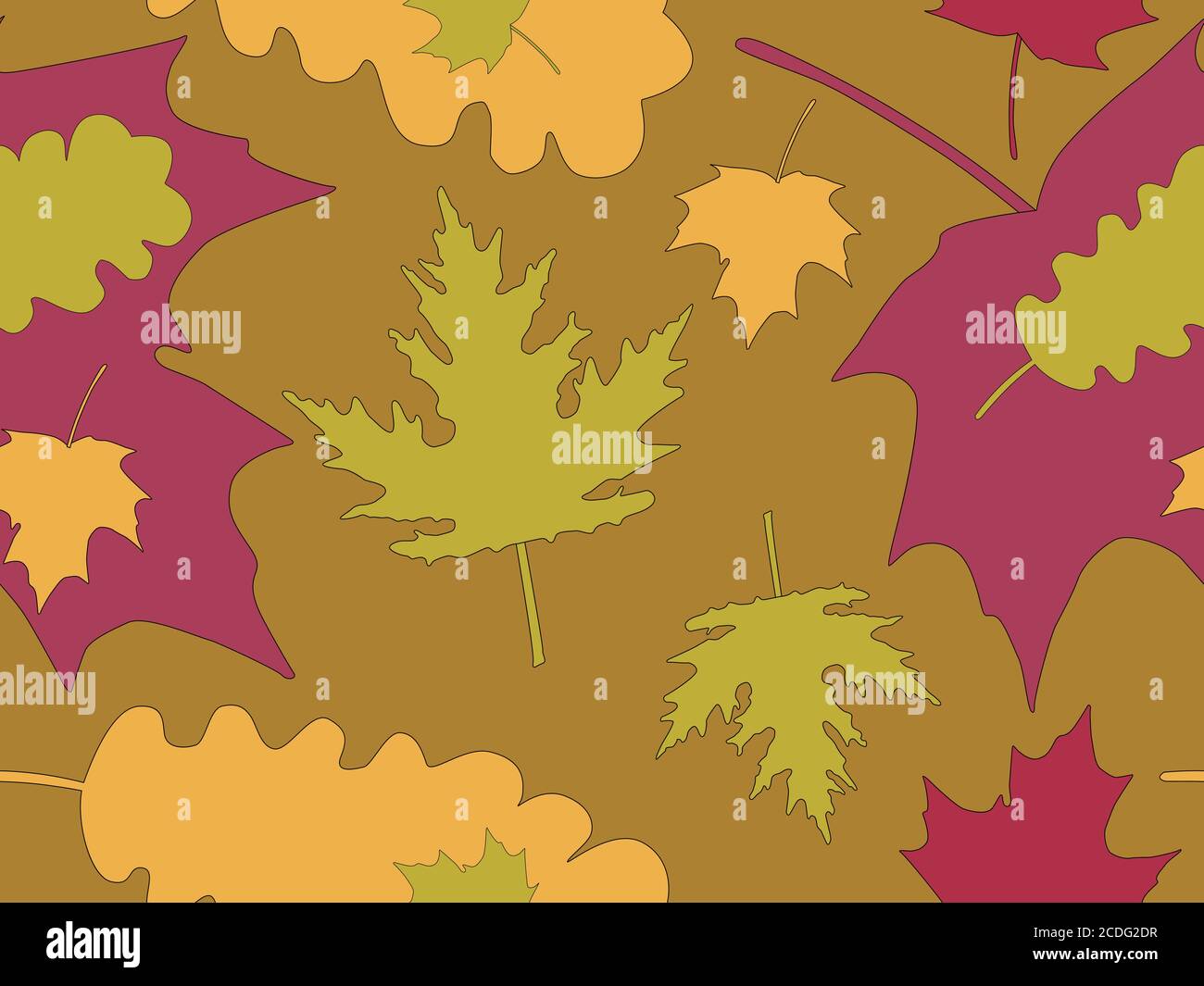Autumn leaves seamless pattern. Falling leaves, leaf fall. Oak and ...