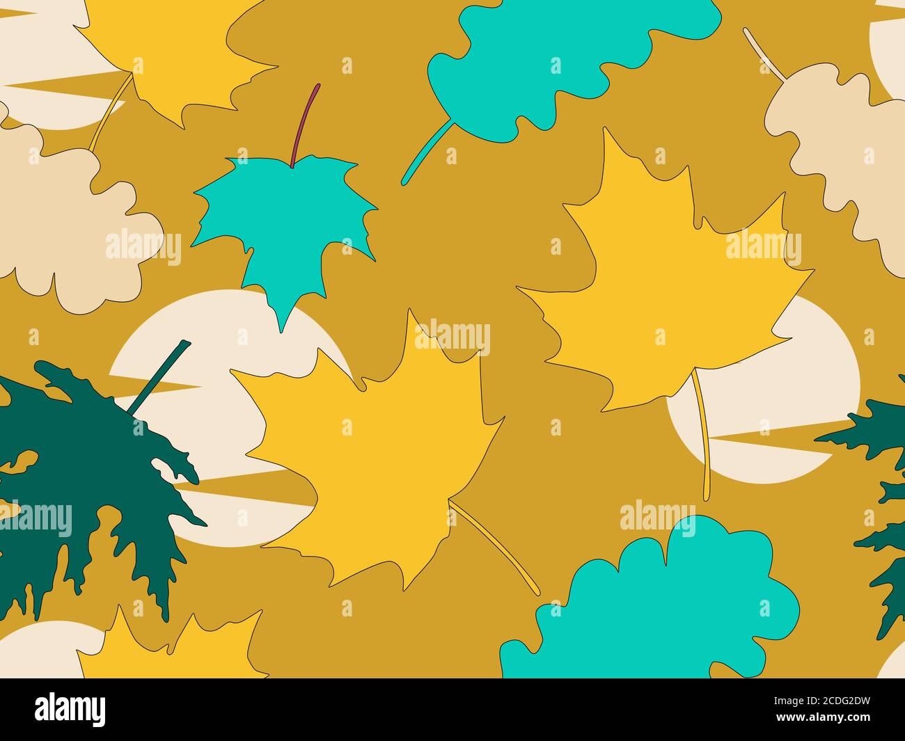 Autumn leaves seamless pattern. Falling leaves, leaf fall. Oak and ...
