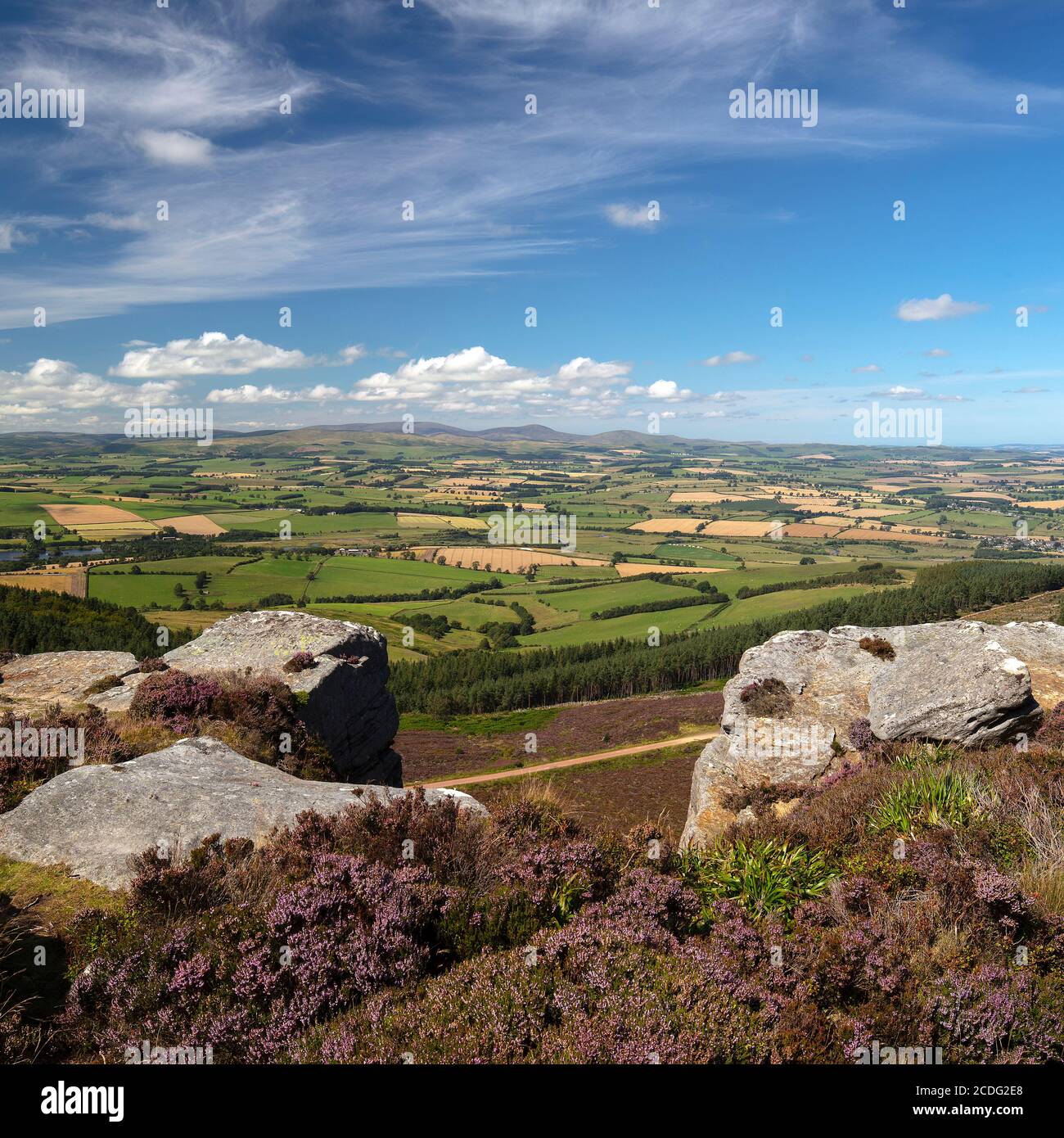 Summertime views across the Simonside Hills near Rothbury in ...