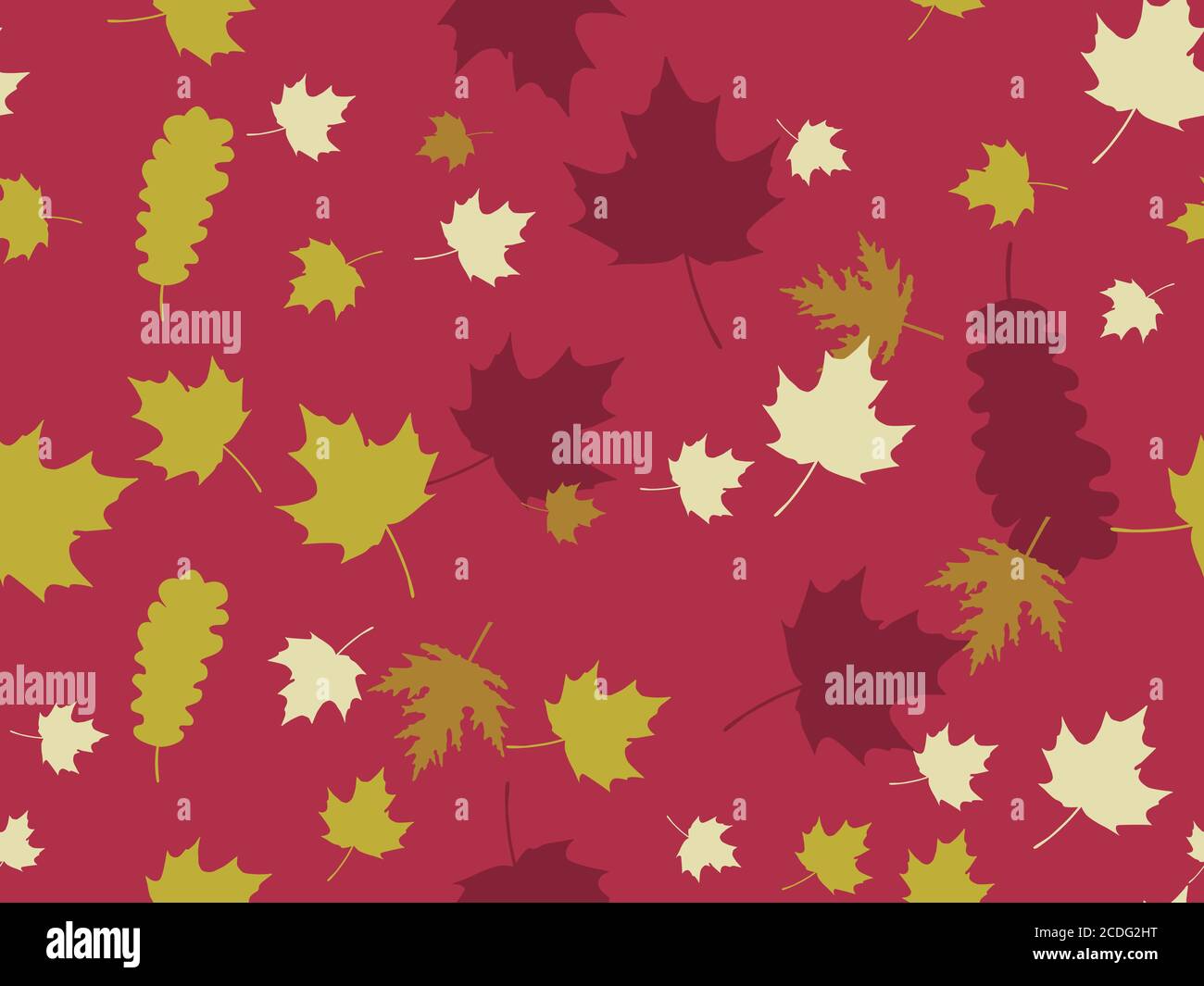 Autumn leaves seamless pattern. Falling leaves, leaf fall. Oak and ...