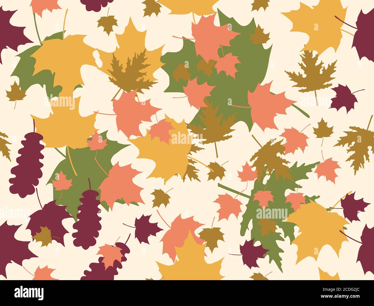 Autumn leaves seamless pattern. Falling leaves, leaf fall. Oak and ...
