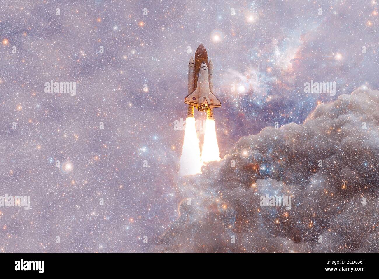 Space Shuttle Atlantis. Cosmos art. Elements of this image furnished by ...