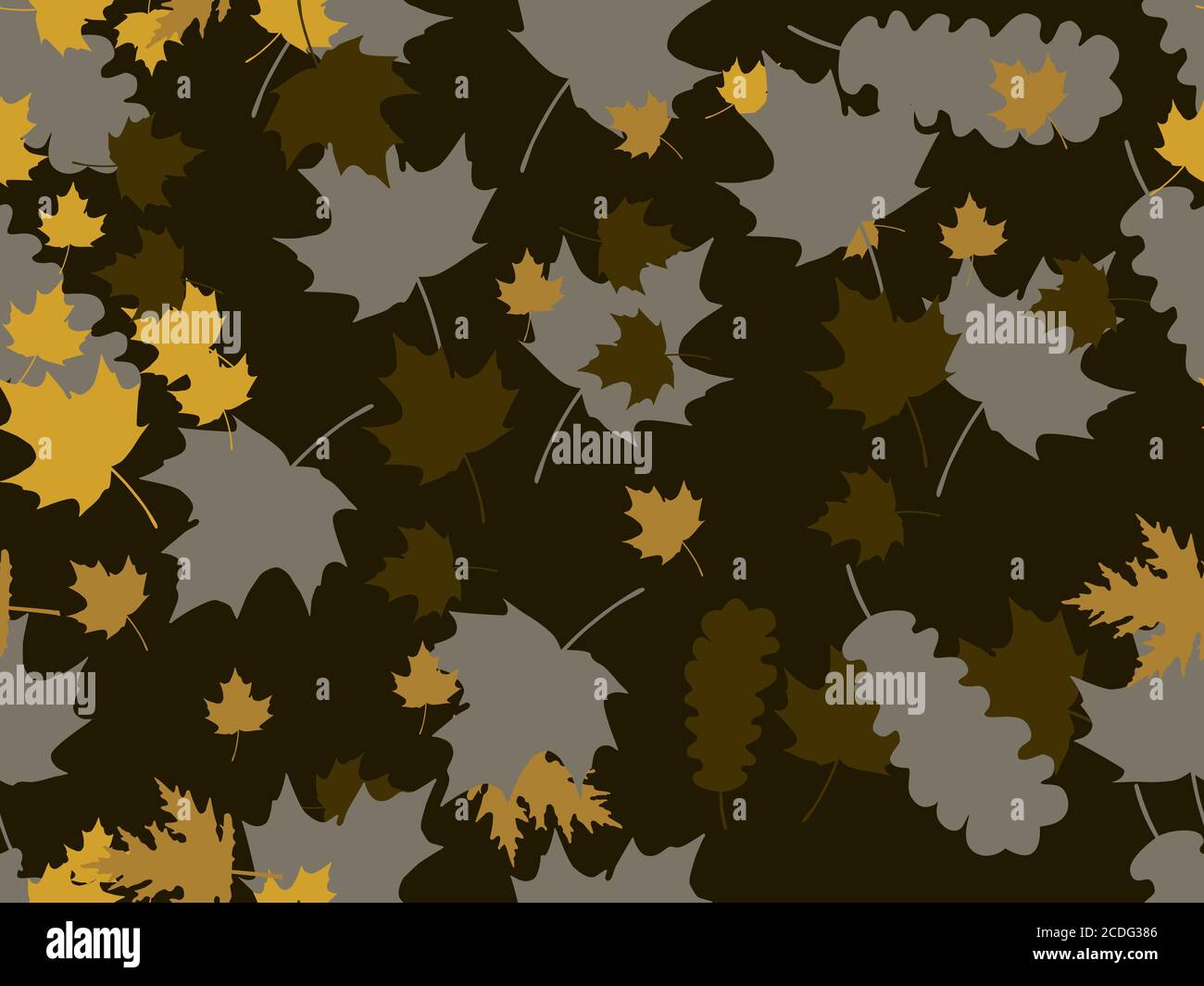 Autumn leaves seamless pattern. Falling leaves, leaf fall. Oak and ...